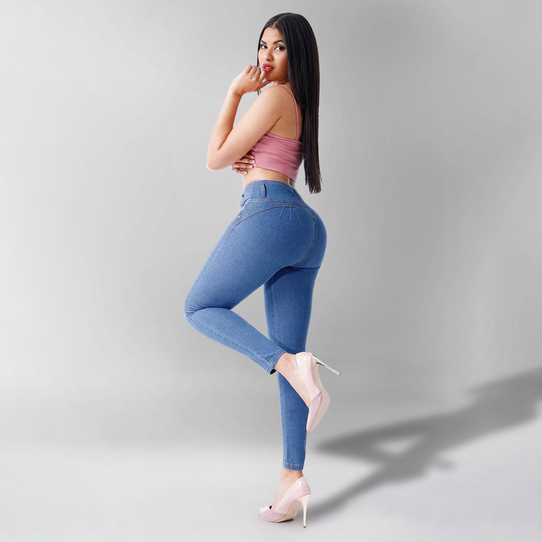 Jeans Push Up Mujer Pitillo Cintura Cristal - 230351